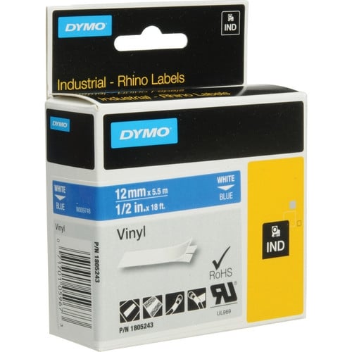 Dymo Rhino 1/2" Blue Vinyl Labels (White Print) – Procure FZE